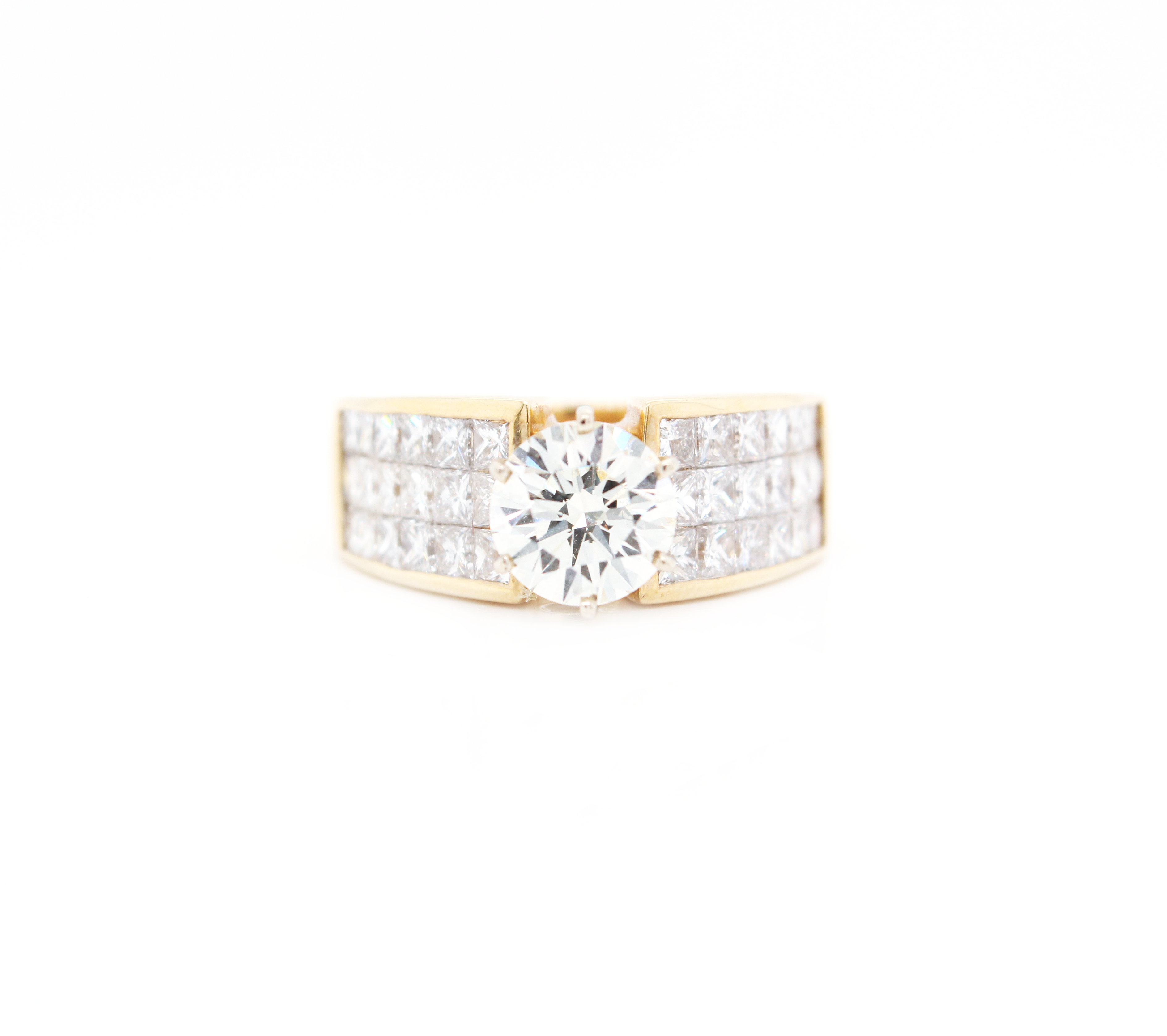 Round Diamond with Channel Set Band Engagement Ring – House Of Rajah ...