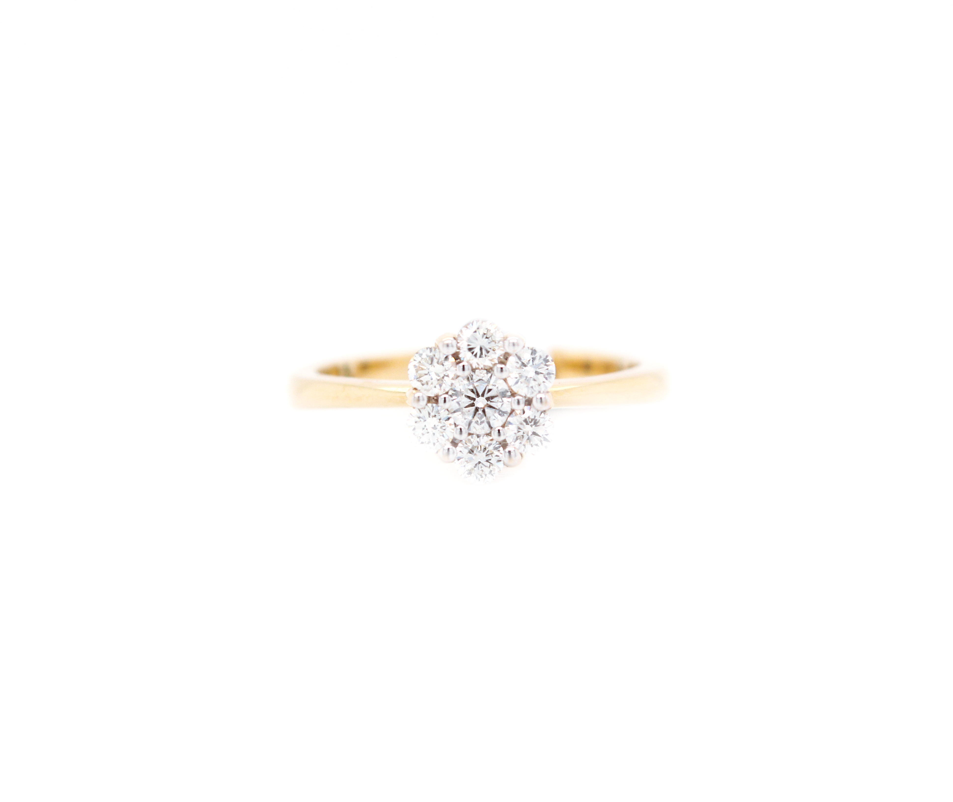 Round Diamond Cluster Illusion Engagement Ring – House Of Rajah Jewelers